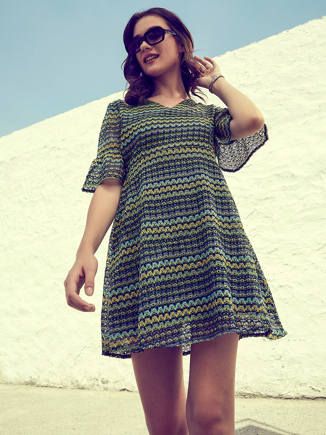 Athena Flared Sleeve Lace A-Line Dress – Athena Lifestyle