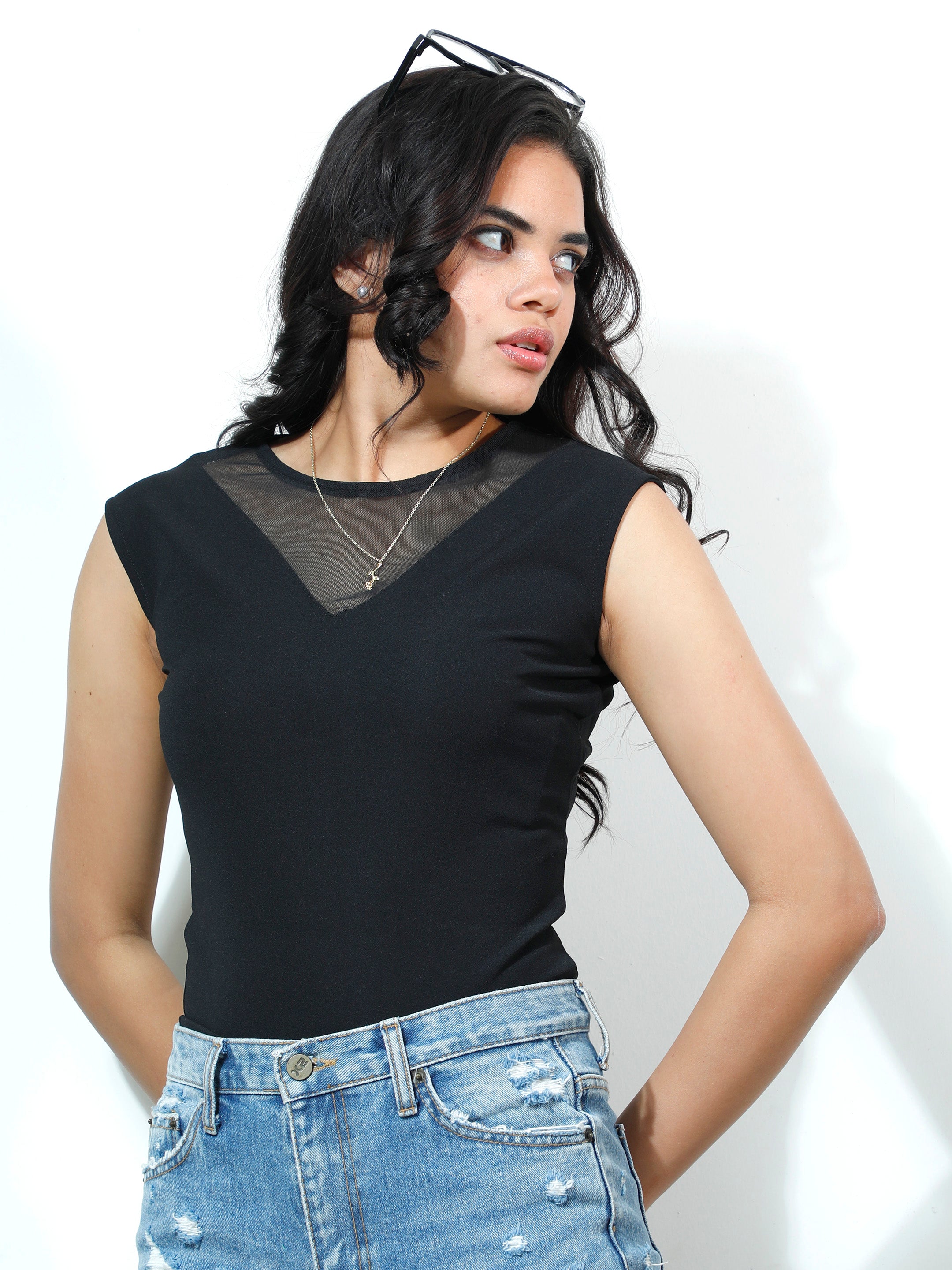 Athena Unapologetic Sheen Sheer Scuba Top – athenalifestyle.com