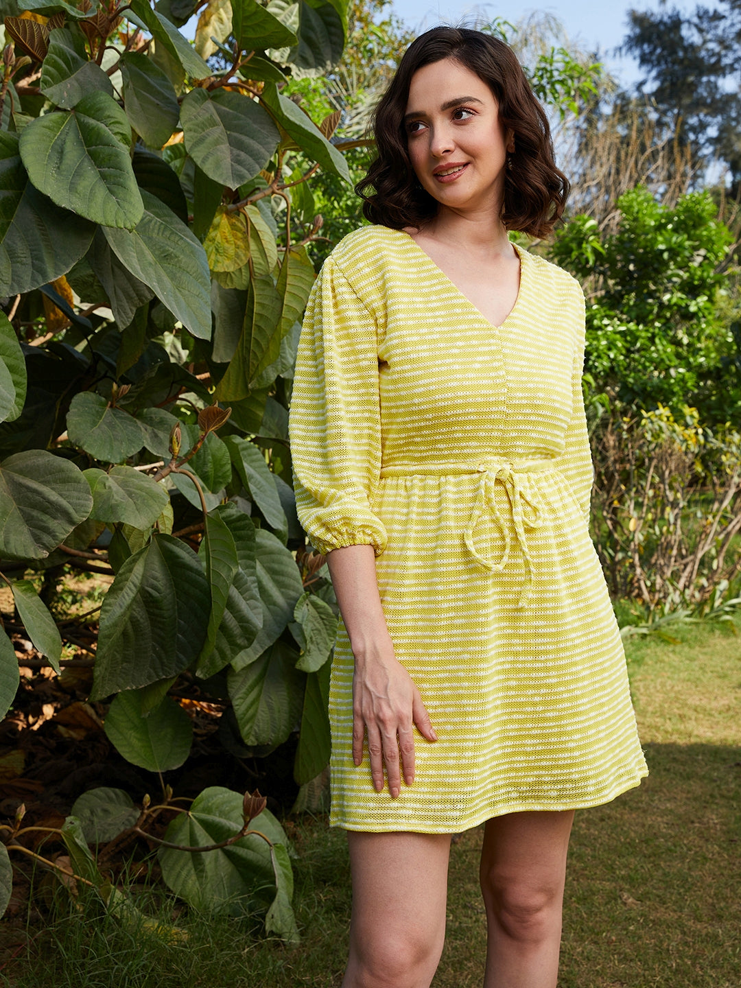 Athena Yellow Striped Blouson Dress – Athena Lifestyle